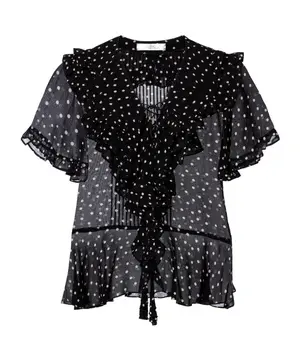 Dorothee Schumacher Dancing Dots Polka Dot Georgette Cover-up - Black