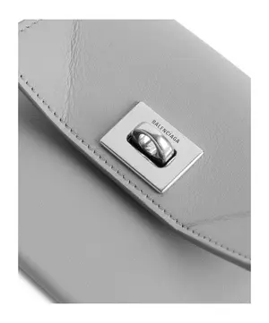 Balenciaga Rodeo Card Holder With Flap In Cloud Grey