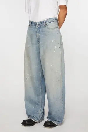 Acne Studios Super Baggy Fit Jeans With Paint Details