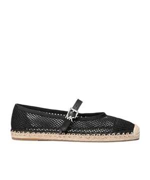 Michael Kors Lynn Buckle-strapped Mesh Ballet Espadrilles - Black