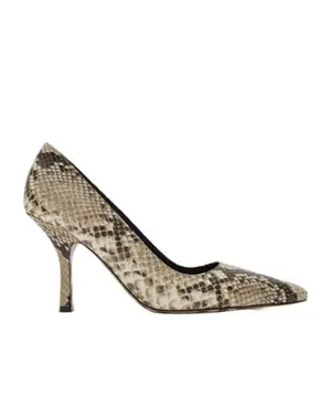 Burberry Python Print Leather Stiletto Pumps - Python Beige