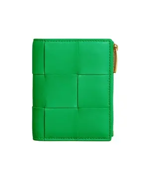Bottega Veneta Small Cassette Bi-fold Zip Wallet - Green