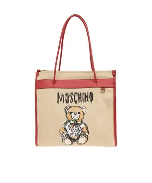 Moschino Logo Handbag - Nude