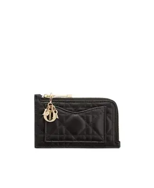 Dior Lady Compact Zipped Card Holder - Black