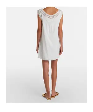 Posse Danielle Lace-trimmed Cotton Minidress