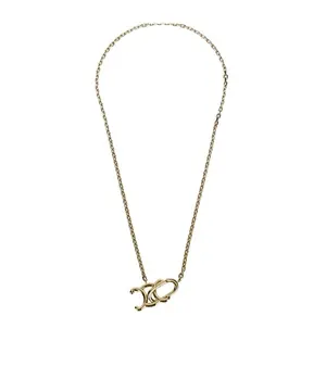 Celine Triomphe Lock Necklace In Brass With Gold Finish - Yellow