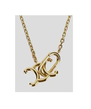 Celine Triomphe Lock Necklace In Brass With Gold Finish