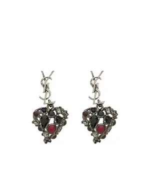 Saint Laurent Cassandre Heart-shaped Earrings