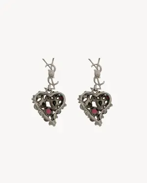 Saint Laurent Cassandre Heart-shaped Earrings