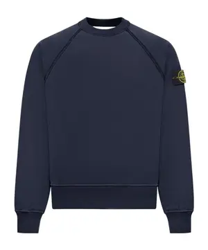 Stone Island Logo Patch Crewneck Sweatshirt - Blue