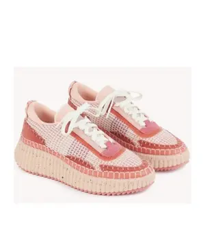 Chloé Nama Lace-up Sneakers - Pink