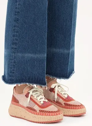 Chloé Nama Lace-up Sneakers - Pink
