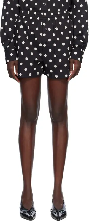 Moschino Polka Dot Elasticated Waist Shorts - Black