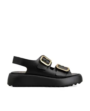 TOD'S Logo Sandals - Black