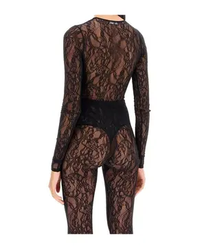 Wardrobe.NYC Long-sleeve Lace Bodysuit