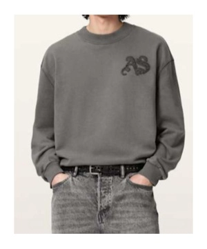 ALLSAINTS Insignia Crew Neck Cotton Sweatshirt