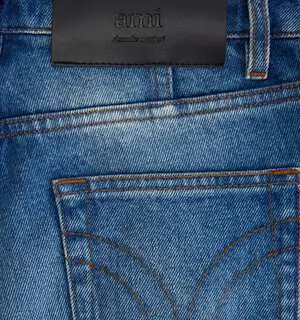 AMI Paris Logo Patch Straight-leg Jeans