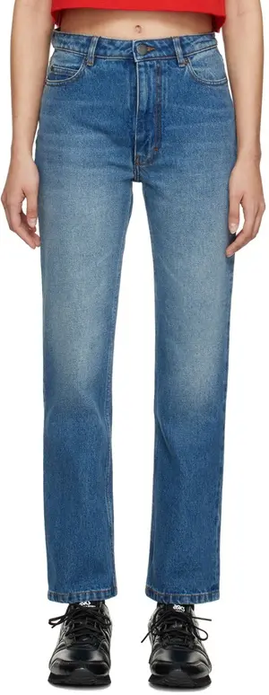 AMI Paris Logo Patch Straight-leg Jeans