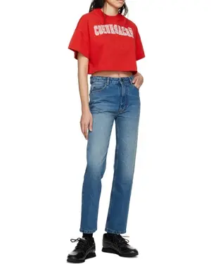 AMI Paris Logo Patch Straight-leg Jeans