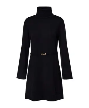 Rixo High-necked Knitted Dress - Black