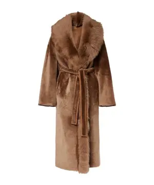 Nour Hammour Isadora Shearling Wrap Coat