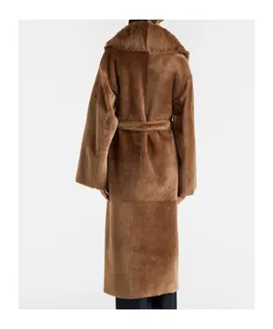 Nour Hammour Isadora Shearling Wrap Coat