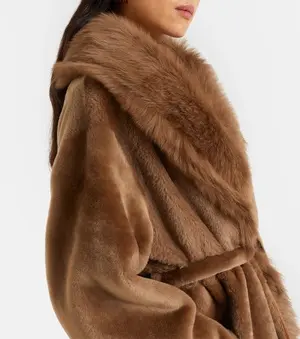 Nour Hammour Isadora Shearling Wrap Coat