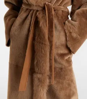 Nour Hammour Isadora Shearling Wrap Coat