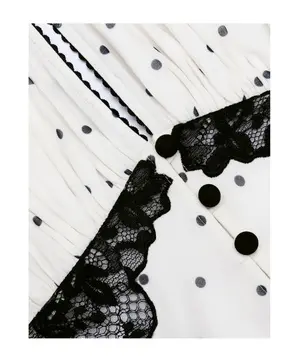 SELF-PORTRAIT Polka Dot Halter Neck Midi Dress