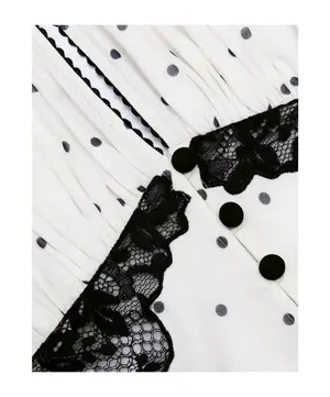 SELF-PORTRAIT Polka Dot Halter Neck Midi Dress - White