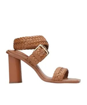 Schutz Braided Block Heeled Sandals - Brown