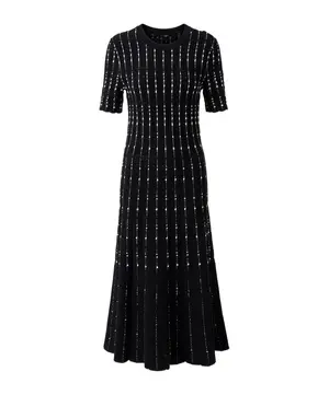 JOSEPH Ribbed-knit Midi Dress - Black