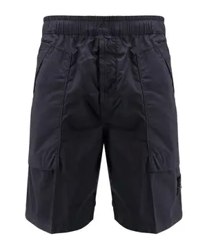Stone Island Logo Patch Bermuda Shorts - Blue