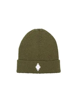 MARCELO BURLON COUNTY OF MILAN Logo-embroidered Ribbed-knit Hat