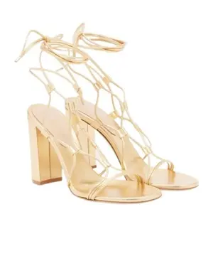 GIANVITO ROSSI Solid Color Leather Sandals - Nude