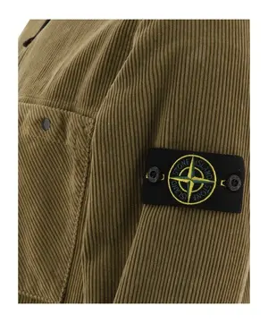Stone Island Logo Patch Corduroy Overshirt