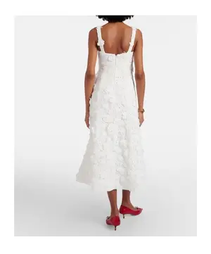 LEO Embroidered Lace Midi Dress