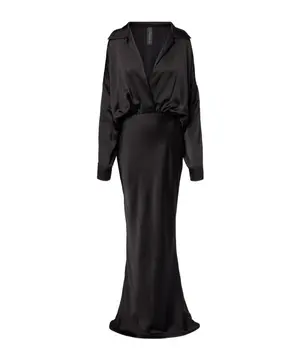 Norma Kamali Long-sleeved Gown - Black
