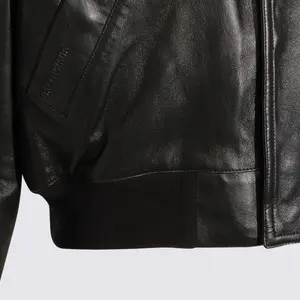Balenciaga High-neck Leather Bomber Jacket