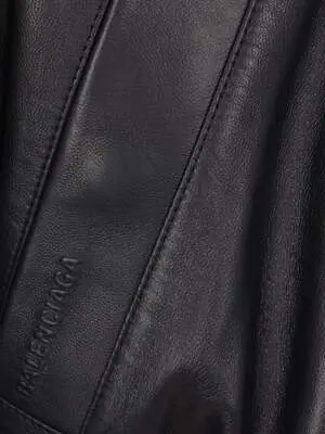 Balenciaga High-neck Leather Bomber Jacket