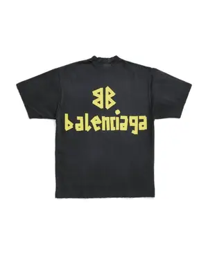 Balenciaga Tape Type Medium Fit T-shirt In Faded