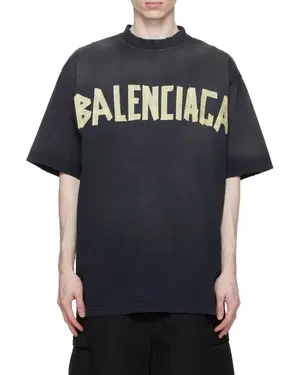 Balenciaga Tape Type Medium Fit T-shirt In Faded