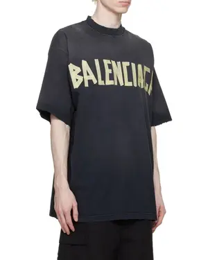Balenciaga Tape Type Medium Fit T-shirt In Faded