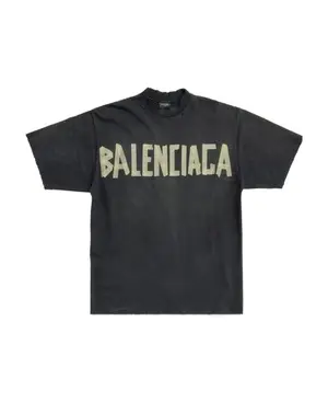 Balenciaga Tape Type Medium Fit T-shirt In Faded - Black