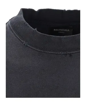 Balenciaga Tape Type Medium Fit T-shirt In Faded - Black