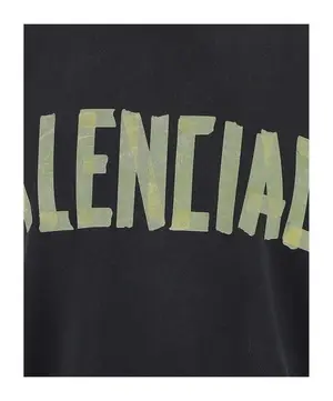Balenciaga Tape Type Medium Fit T-shirt In Faded - Black