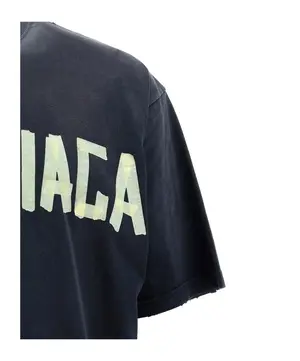 Balenciaga Tape Type Medium Fit T-shirt In Faded - Black