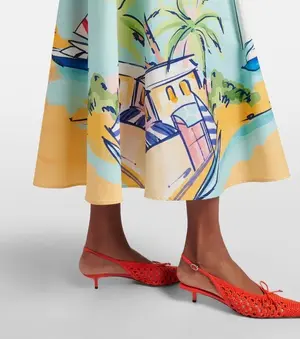LEO Printed Belted Cotton Shirt Dress