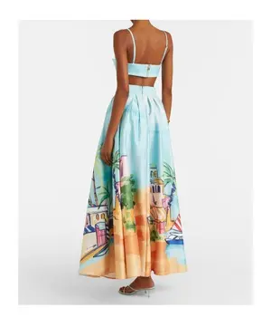LEO Printed Satin Maxi Skirt