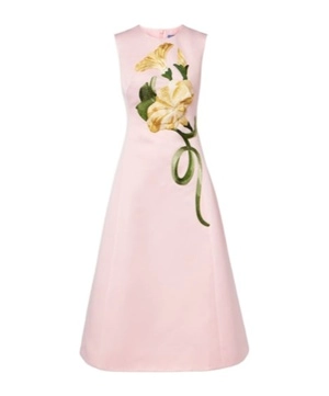 LEO Floral-appliqué Cocktail Dress - Pink